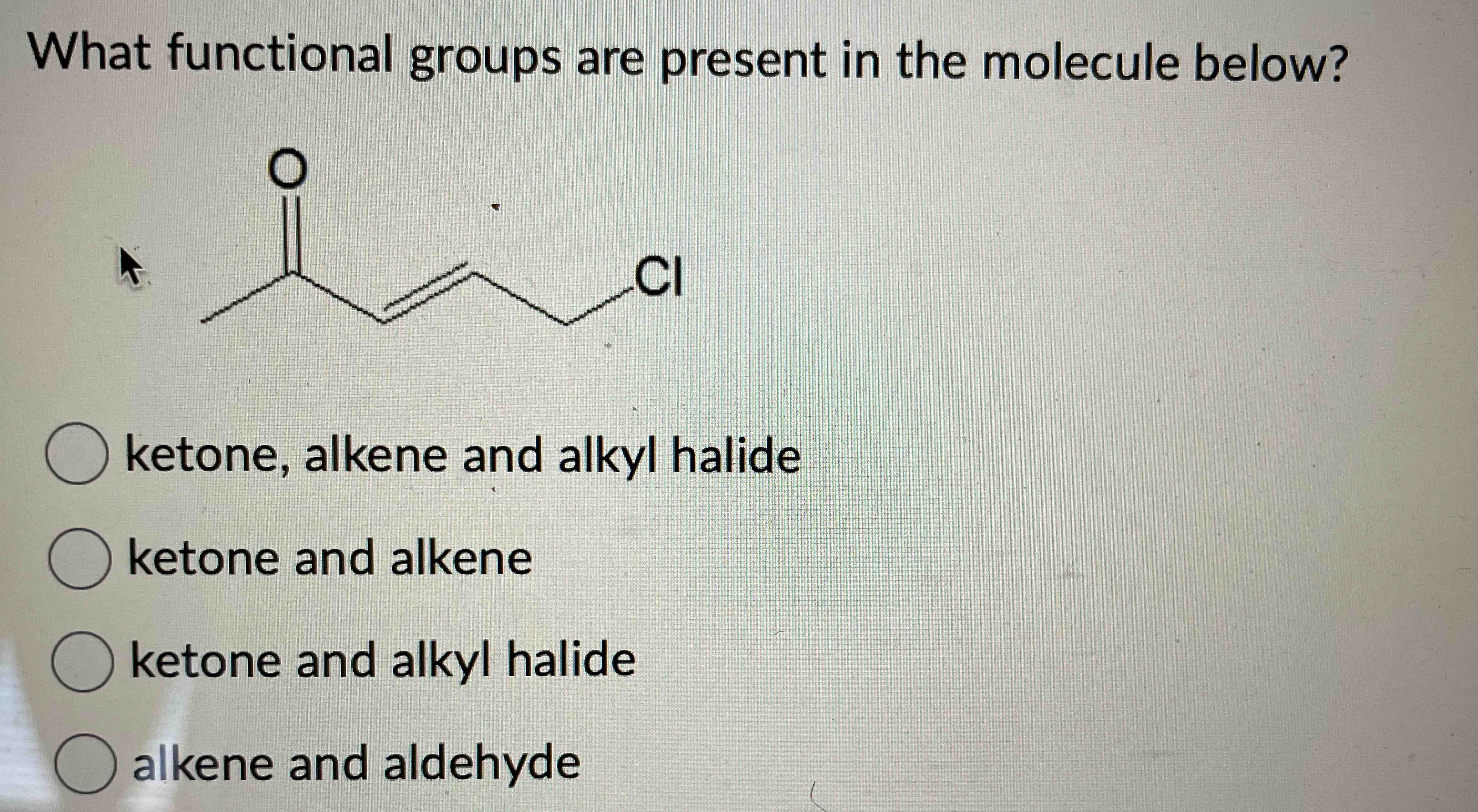 Solved What functional groups are present in the molecule | Chegg.com