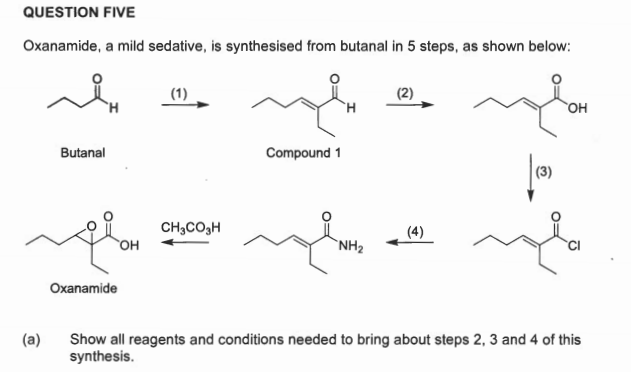 Solved QUESTION FIVE Oxanamide, a mild sedative, is | Chegg.com