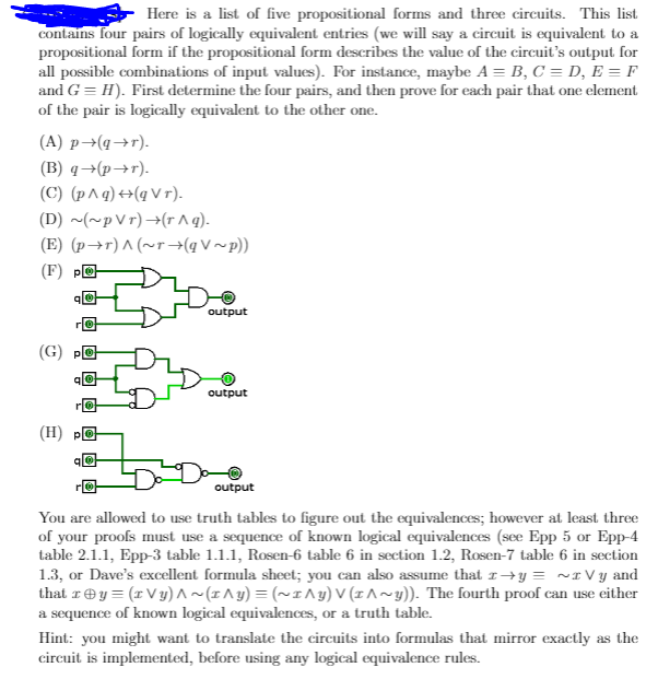  Solved List Five Propositional Forms Three Circuits List Contains 