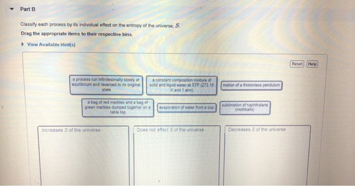 Solved Part B Classify each process by its individual effect | Chegg.com Solved Part B Classify each process by its individual effect | Chegg.com