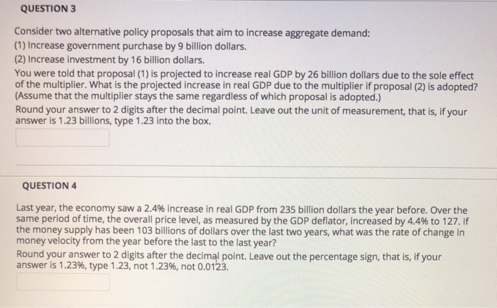 Solved QUESTION 3 Consider two alternative policy proposals | Chegg.com