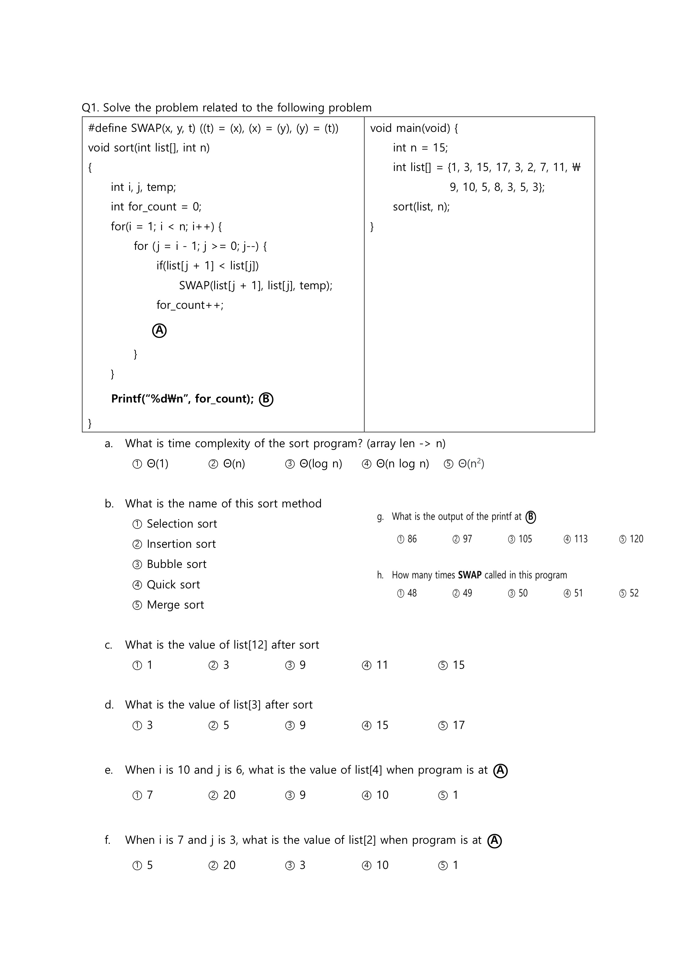 Solved Q1. Solve the problem related to the following | Chegg.com