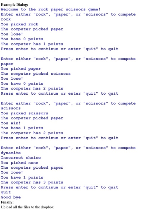 Solved Lab 22 Advanced Rock Paper Scissors Game Objective: | Chegg.com