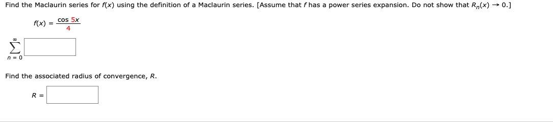Solved Find the Maclaurin series for f(x) using the | Chegg.com