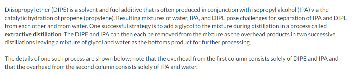 Solved Diisopropyl ether (DIPE) is a solvent and fuel | Chegg.com