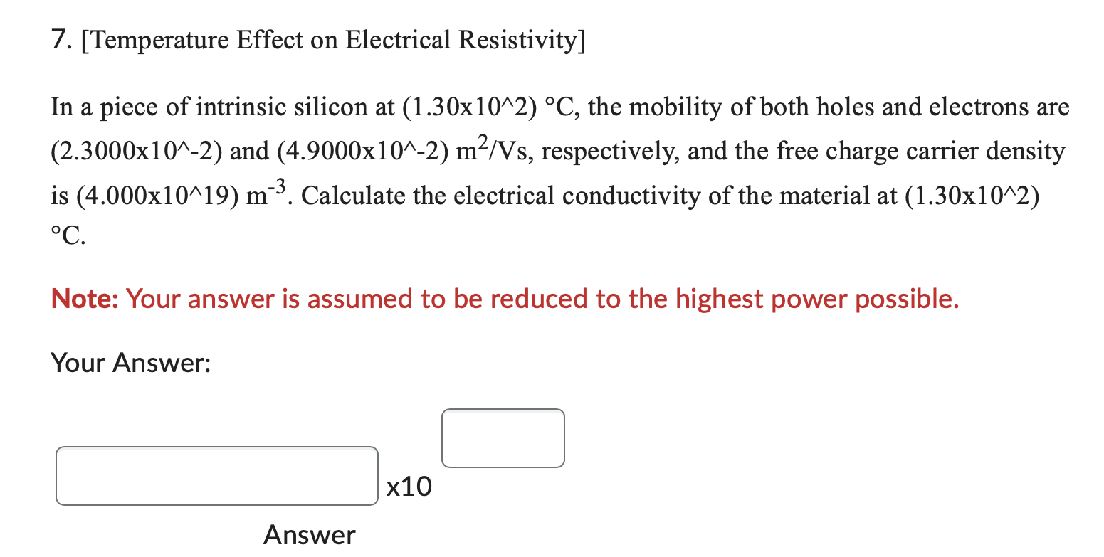 Solved [Temperature ﻿Effect on ﻿Electrical Resistivity]In ﻿a | Chegg.com