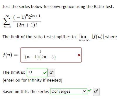 Solved Test the series below for convergence using the Ratio | Chegg.com