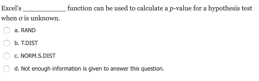 Solved function can be used to calculate a p-value for a | Chegg.com