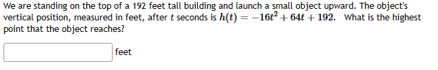 Solved We are standing on the top of a 192 ﻿feet tall | Chegg.com