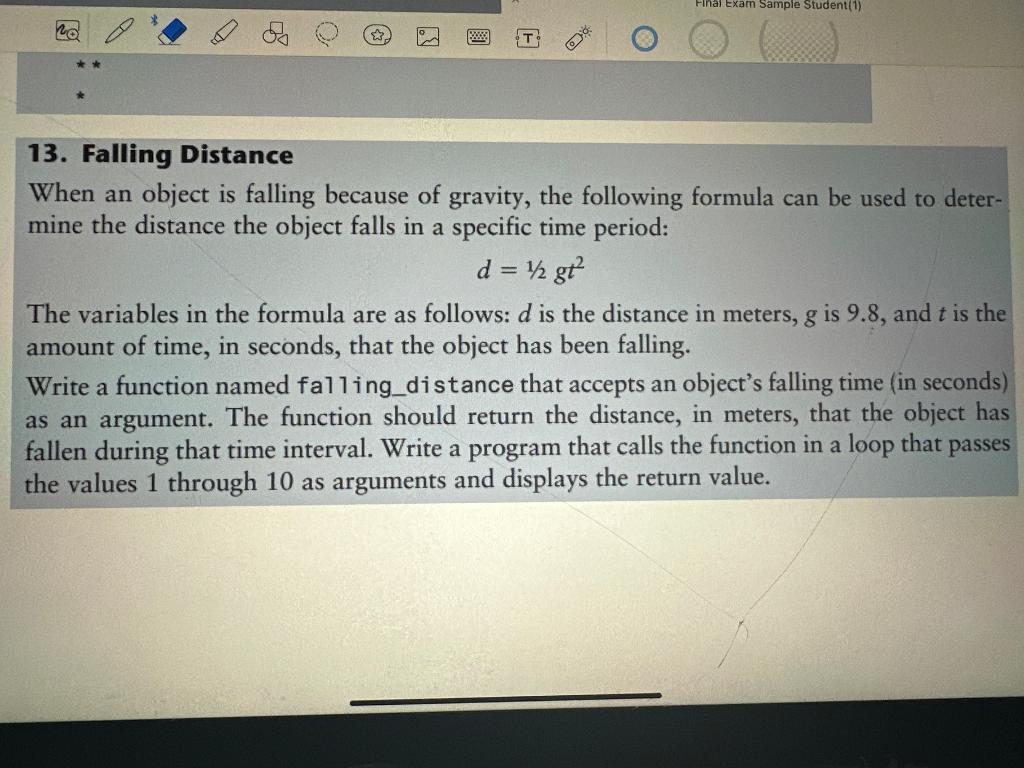Solved 13. Falling Distance When an object is falling | Chegg.com