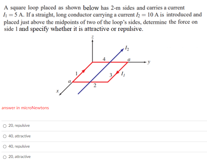 Solved A square loop placed as shown below has 2-m sides and | Chegg.com