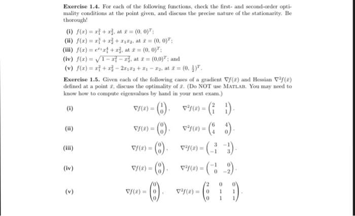 Solved For Each Of The Following Functions Check The First