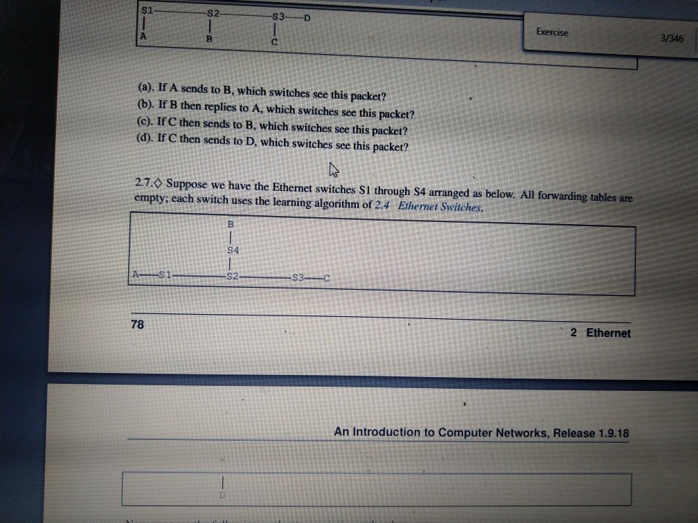 Solved 24.2 Solutions for Ethernet Exercise 2.7 When A sends | Chegg.com