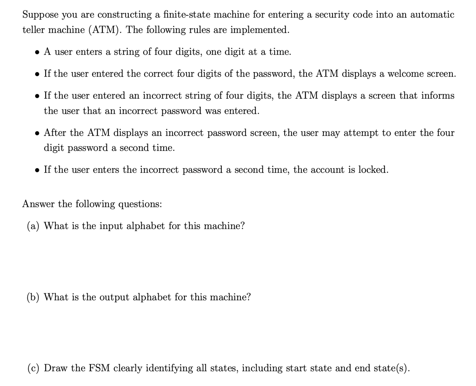 Solved Suppose you are constructing a finite-state machine | Chegg.com