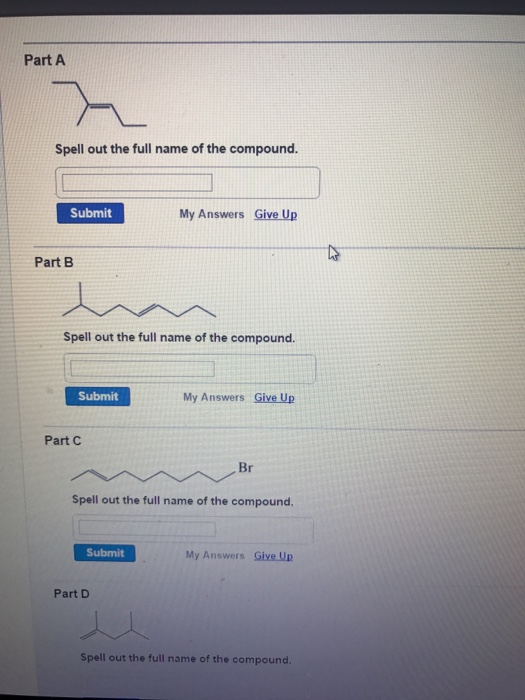 Solved Part A Spell out the full name of the compound. | Chegg.com