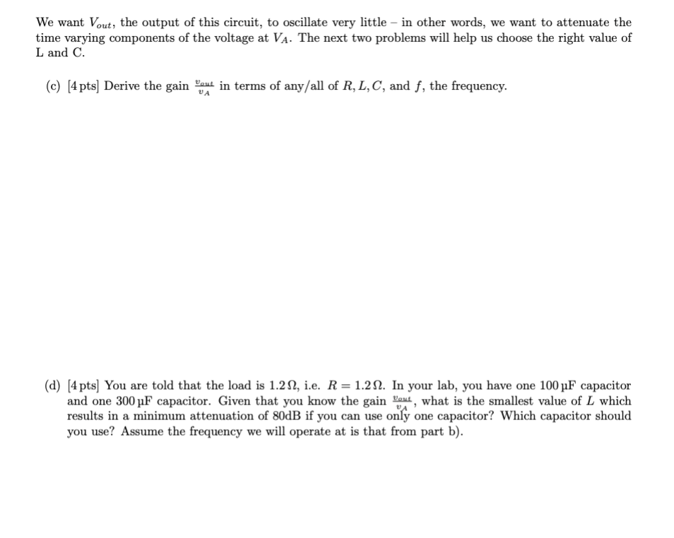 Problem 4: Power converter [12 pts] Consider the buck | Chegg.com