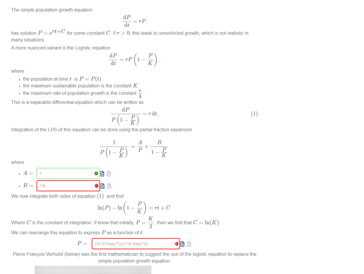 Solved The simple population growth equation dtdP=rP has | Chegg.com