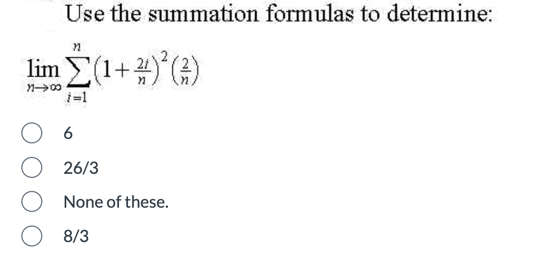 Solved Use the summation formulas to determine: | Chegg.com