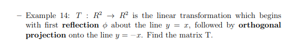 Solved - Example 12: Find the matrix of a counter-clockwise | Chegg.com