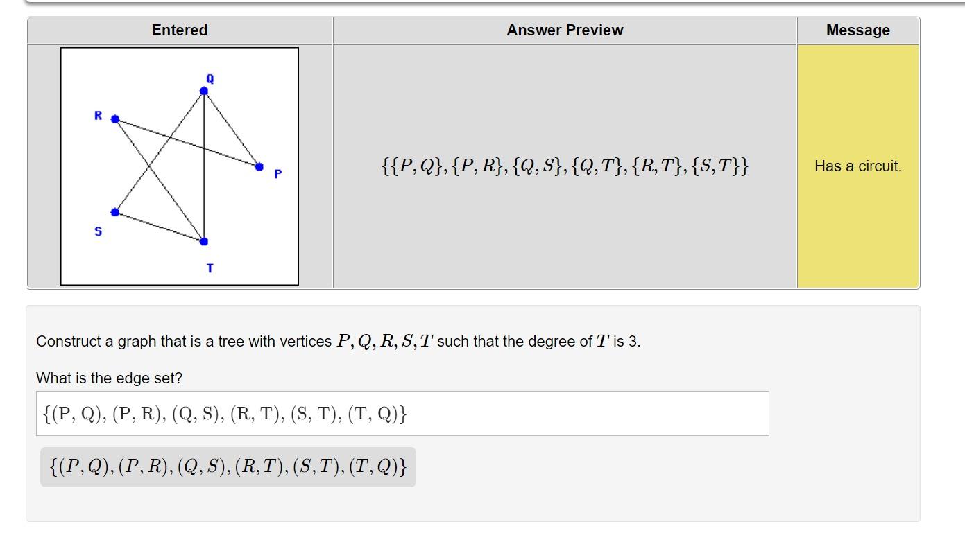 Solved Construct a graph that is a tree with vertices P, Q, | Chegg.com