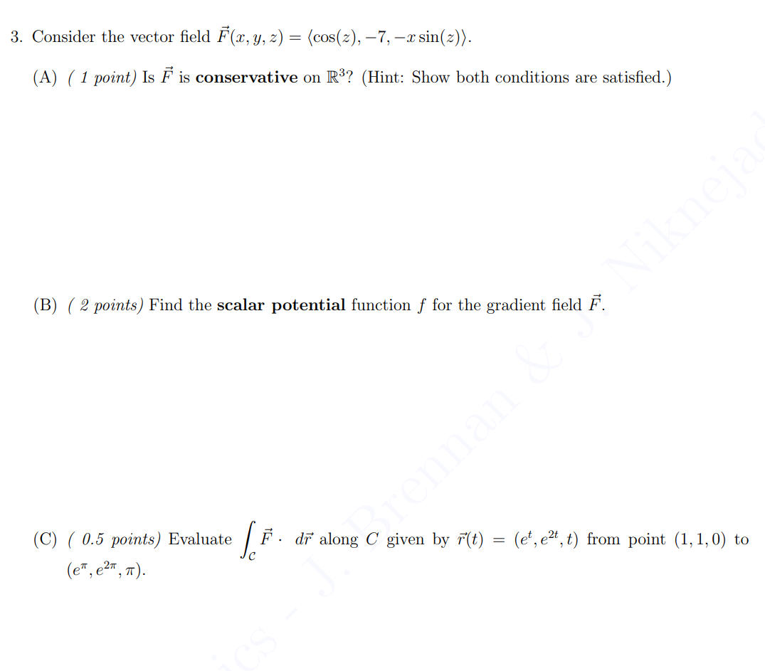 Solved Consider the vector field | Chegg.com