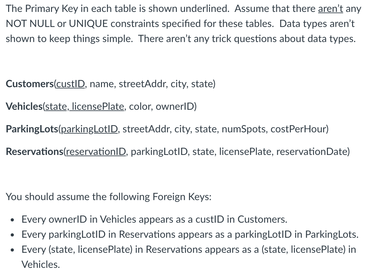 Solved The Primary Key in each table is shown underlined. | Chegg.com