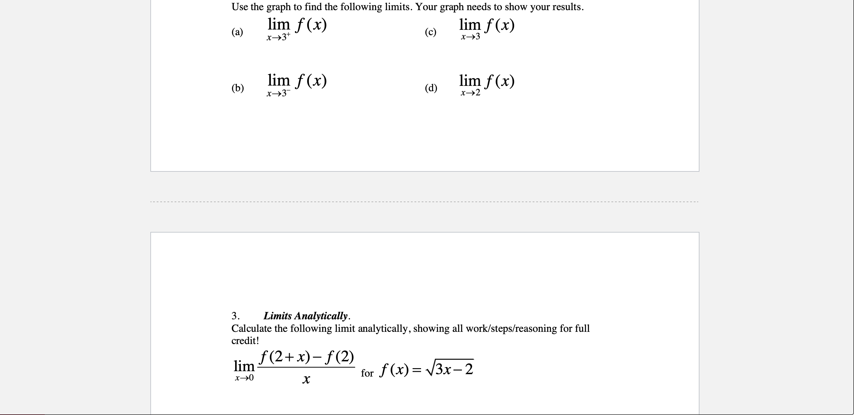 Solved 1. Limits Numerically. Consider the limit | Chegg.com