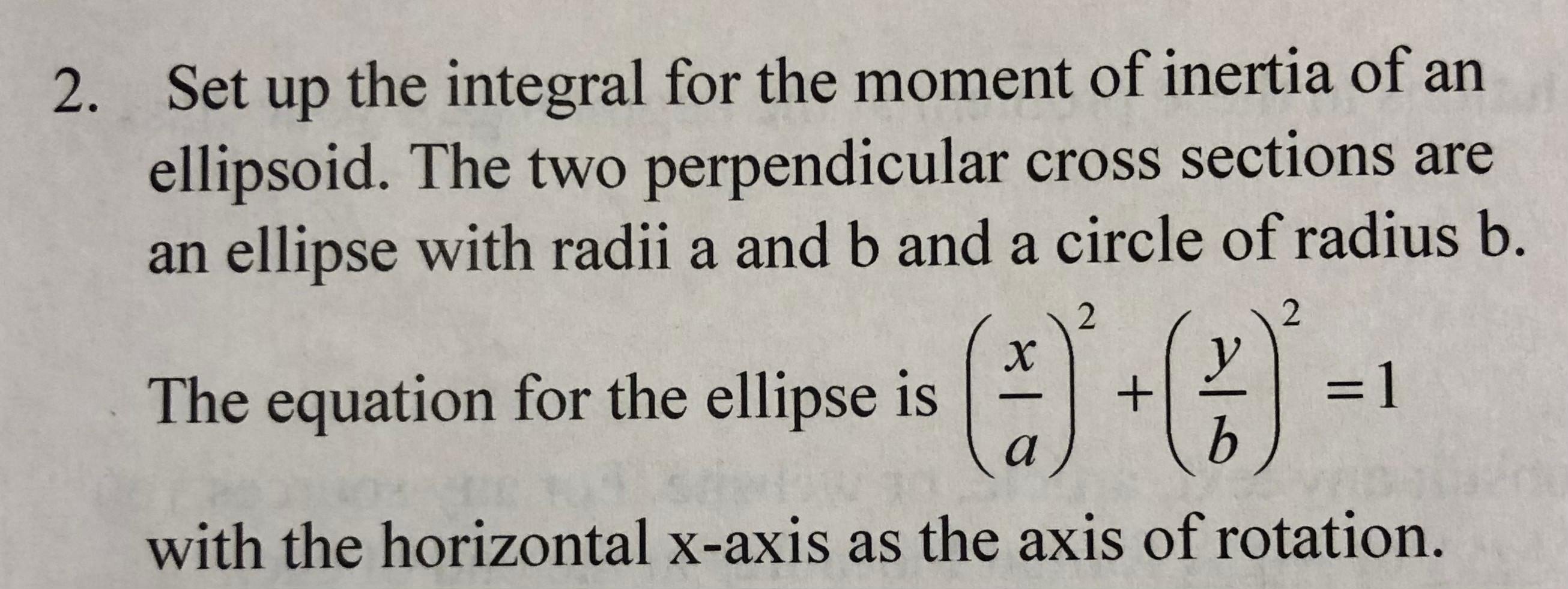 Solved Set up the integral for the moment of inertia of an | Chegg.com