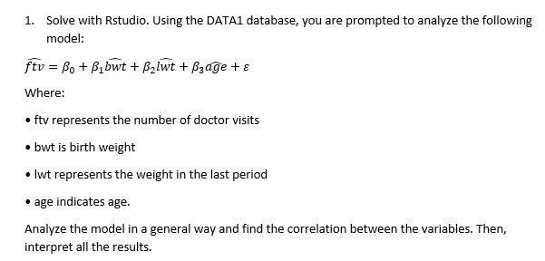 1. Solve with Rstudio. Using the DATA1 database, you | Chegg.com