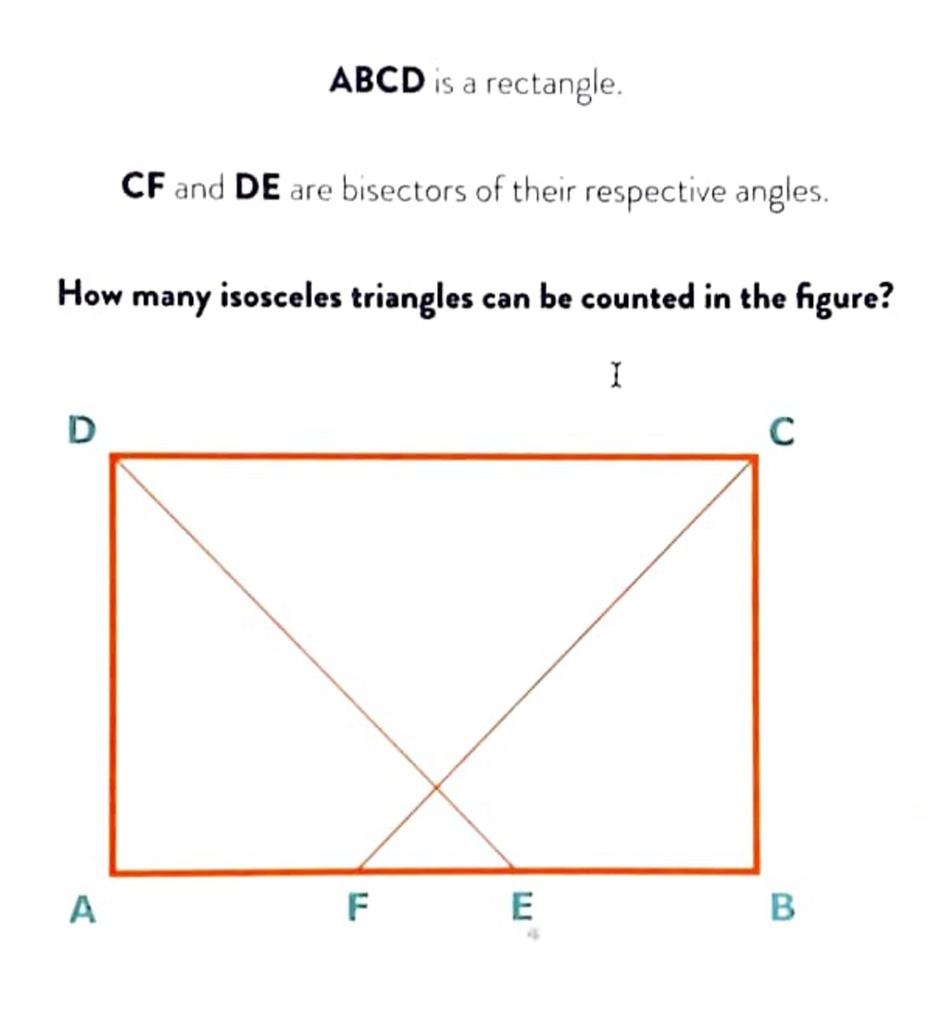 Solved ABCD is a rectangle. CF and DE are bisectors of their | Chegg.com
