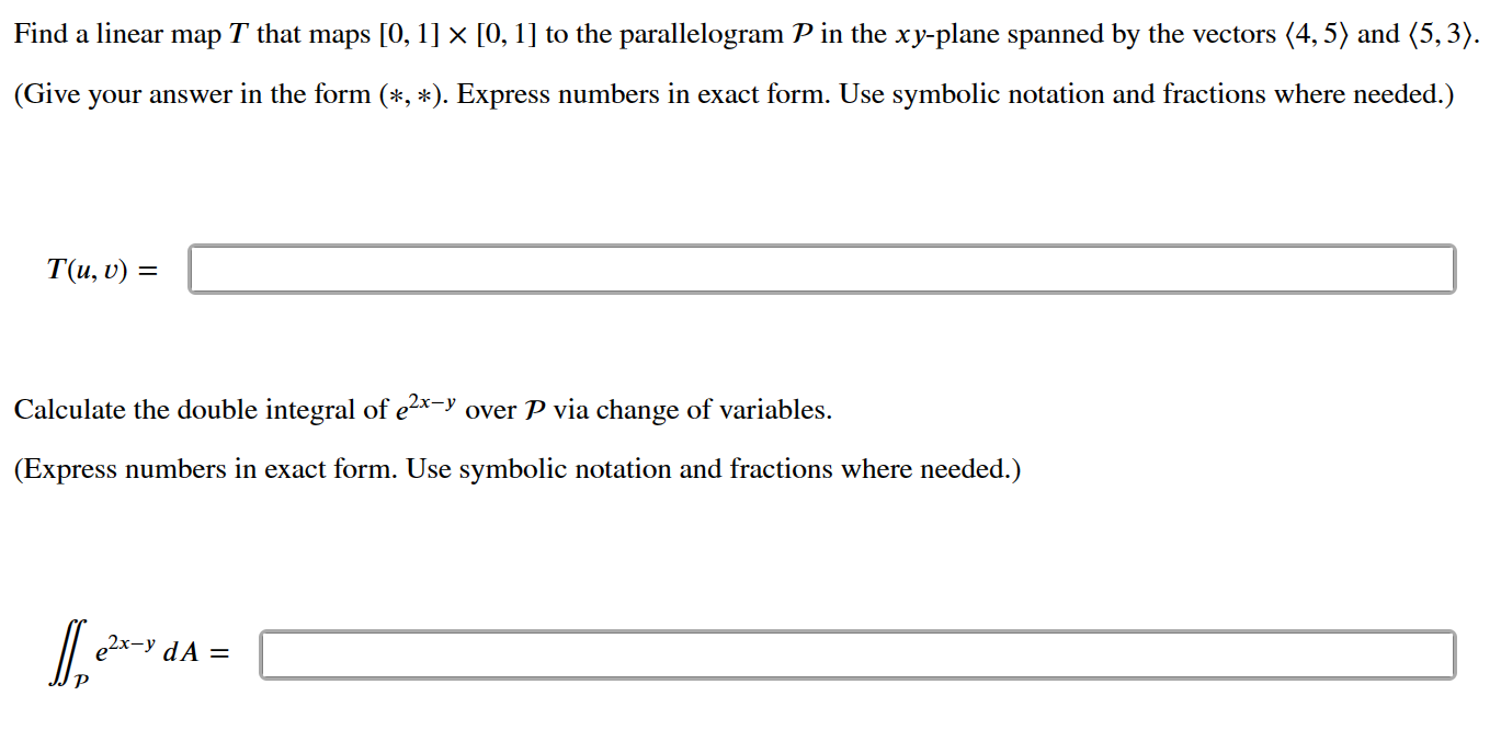Solved Find a linear map T that maps [0,1]×[0,1] to the | Chegg.com