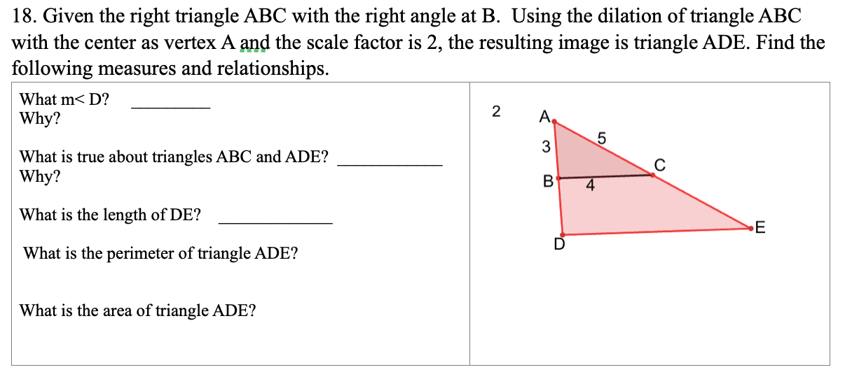 Solved 18. Given the right triangle ABC with the right angle | Chegg.com