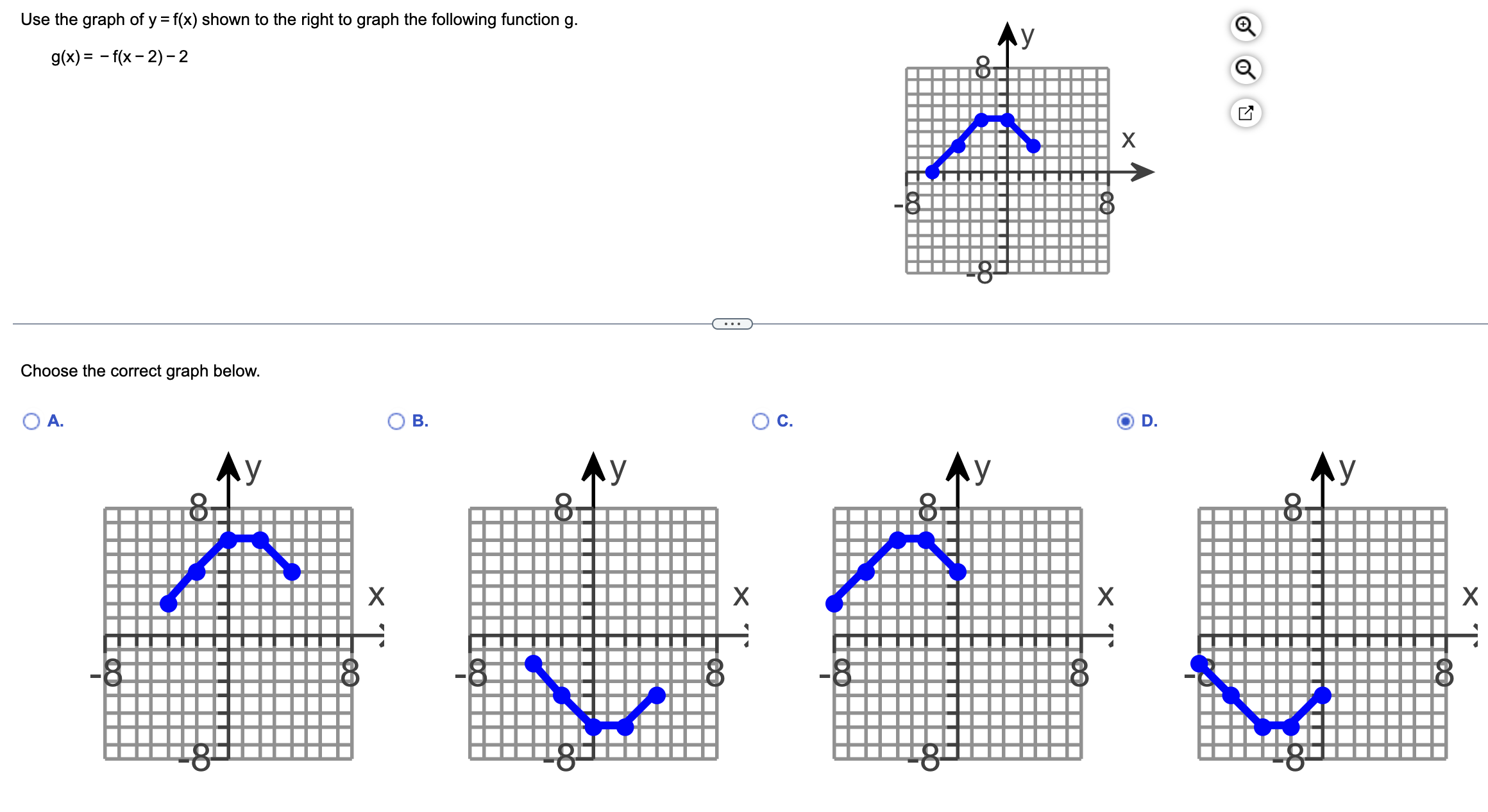 Solved Use the graph of y=f(x) shown to the right to graph | Chegg.com
