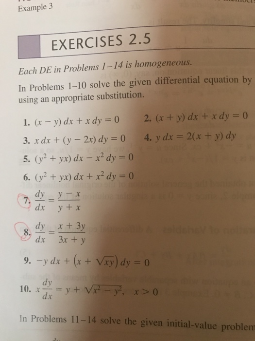 Solved Each DE in Problems 1-14 is homogeneous. In Problems | Chegg.com