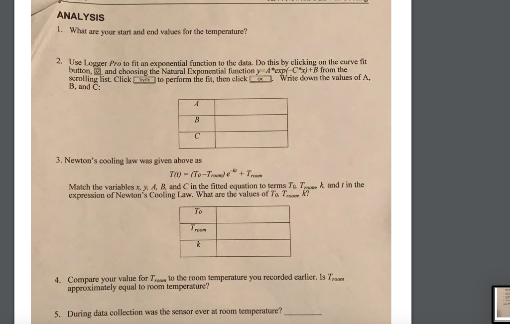 Solved Physics 1 XIV: Newton's Law of Cooling Newton's Law | Chegg.com