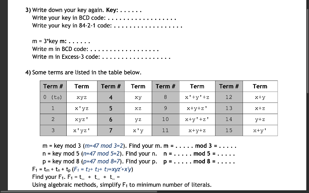 So, first write down your id and key: Student Id: | Chegg.com
