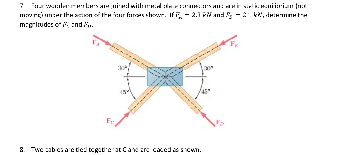 Solved 7. Four wooden members are joined with metal plate | Chegg.com