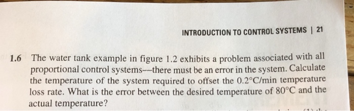 INTRODUCTION TO CONTROL SYSTEMS | 21 The water tank | Chegg.com