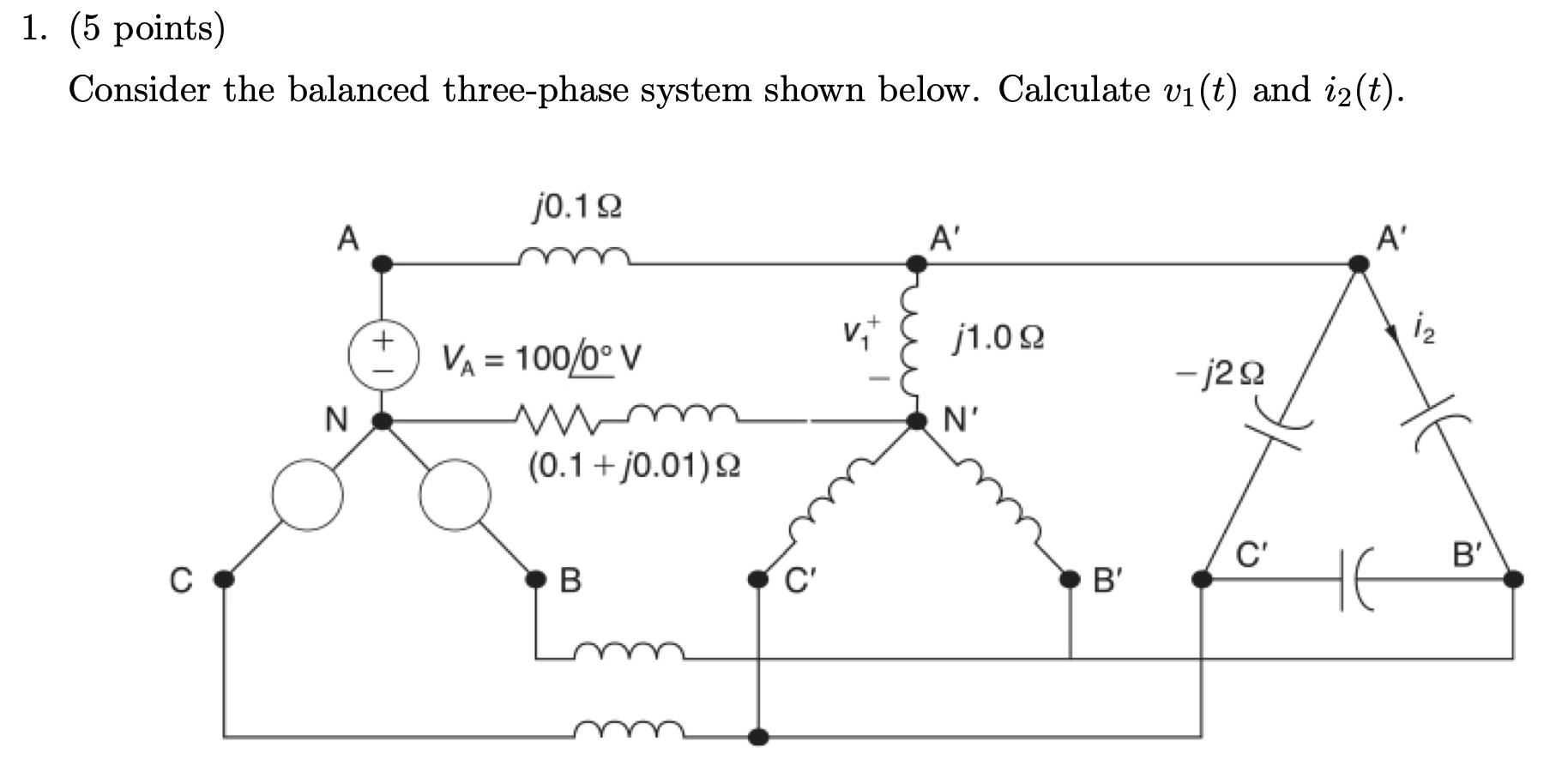 Solved Consider the balanced three-phase system shown below. | Chegg.com