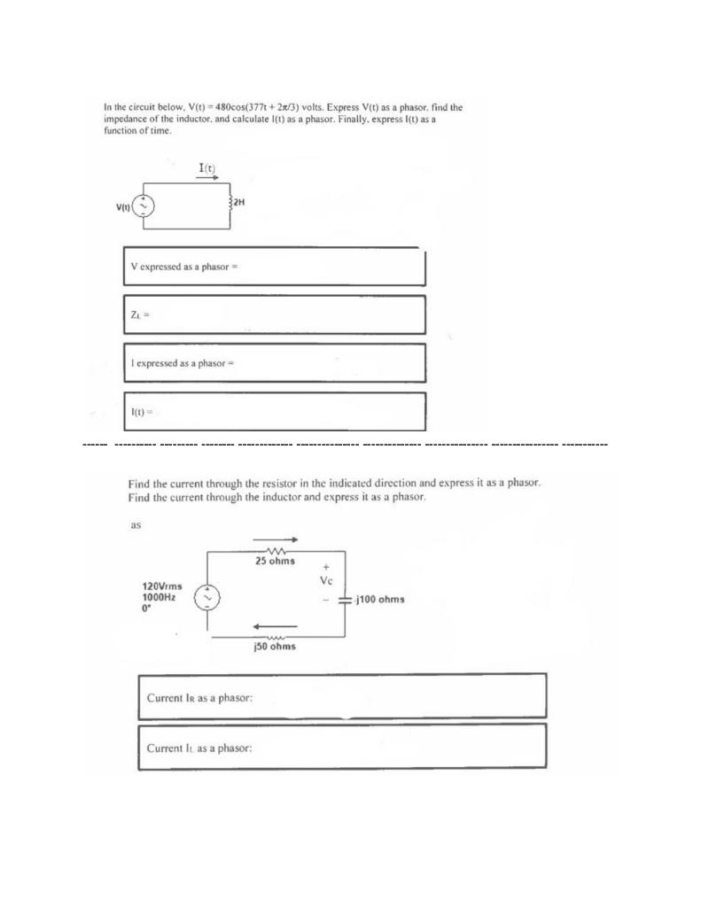 Solved In the circuit below, V(t)=480cos(377t+2π/3) volts. | Chegg.com