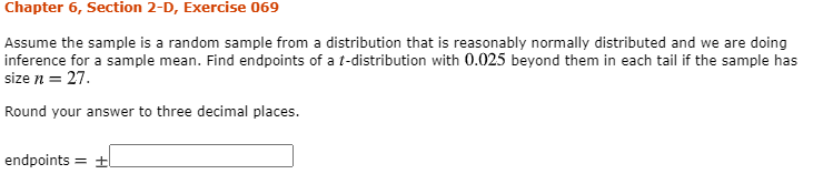 Solved Chapter 6, Section 2-D, Exercise 069 Assume the | Chegg.com