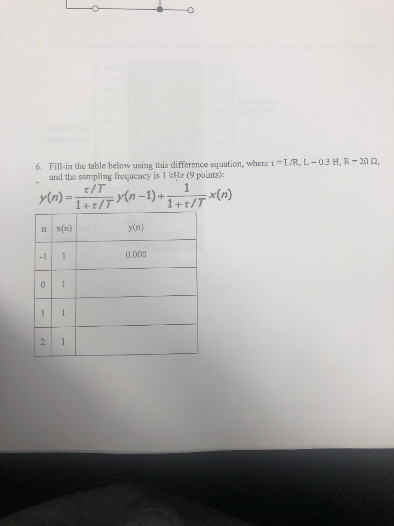 Solved Fill-in the table below using this difference | Chegg.com