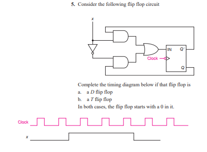 Solved 5. Consider the following flip flop circuit Complete | Chegg.com