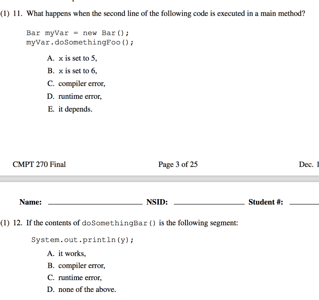 Solved Java Programming Public Class Foo Integer X 9281