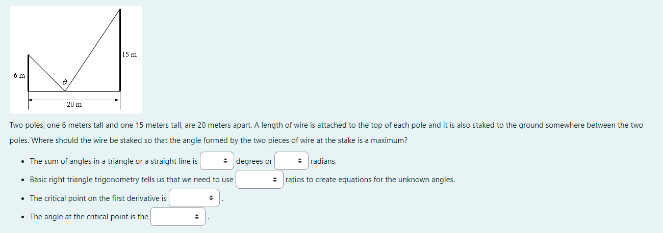 Solved poles. Where should the wire be staked so that the | Chegg.com