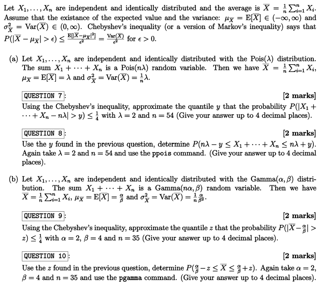 Solved Let X1, ... , Xn are independent and identically | Chegg.com