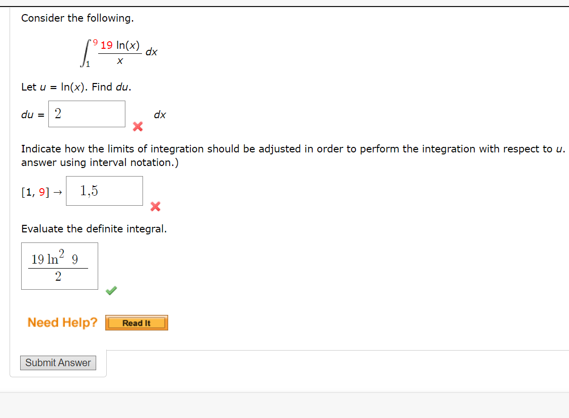 Solved Tutorial Exercise Evaluate The Definite Integral L 5730