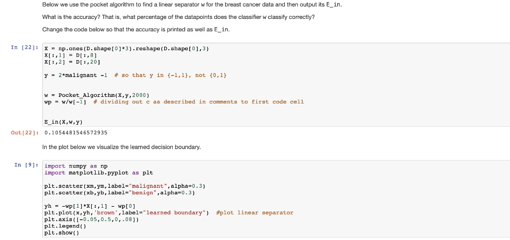 Below we use the pocket algorithm to find a linear | Chegg.com