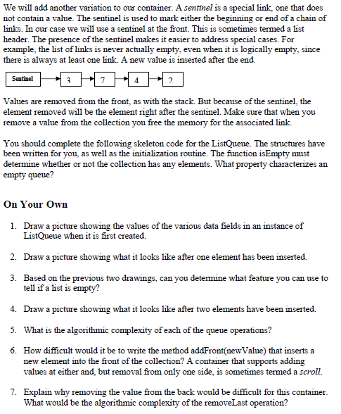 Solved Linked List Queue, pointer to Tail In Preparation: | Chegg.com