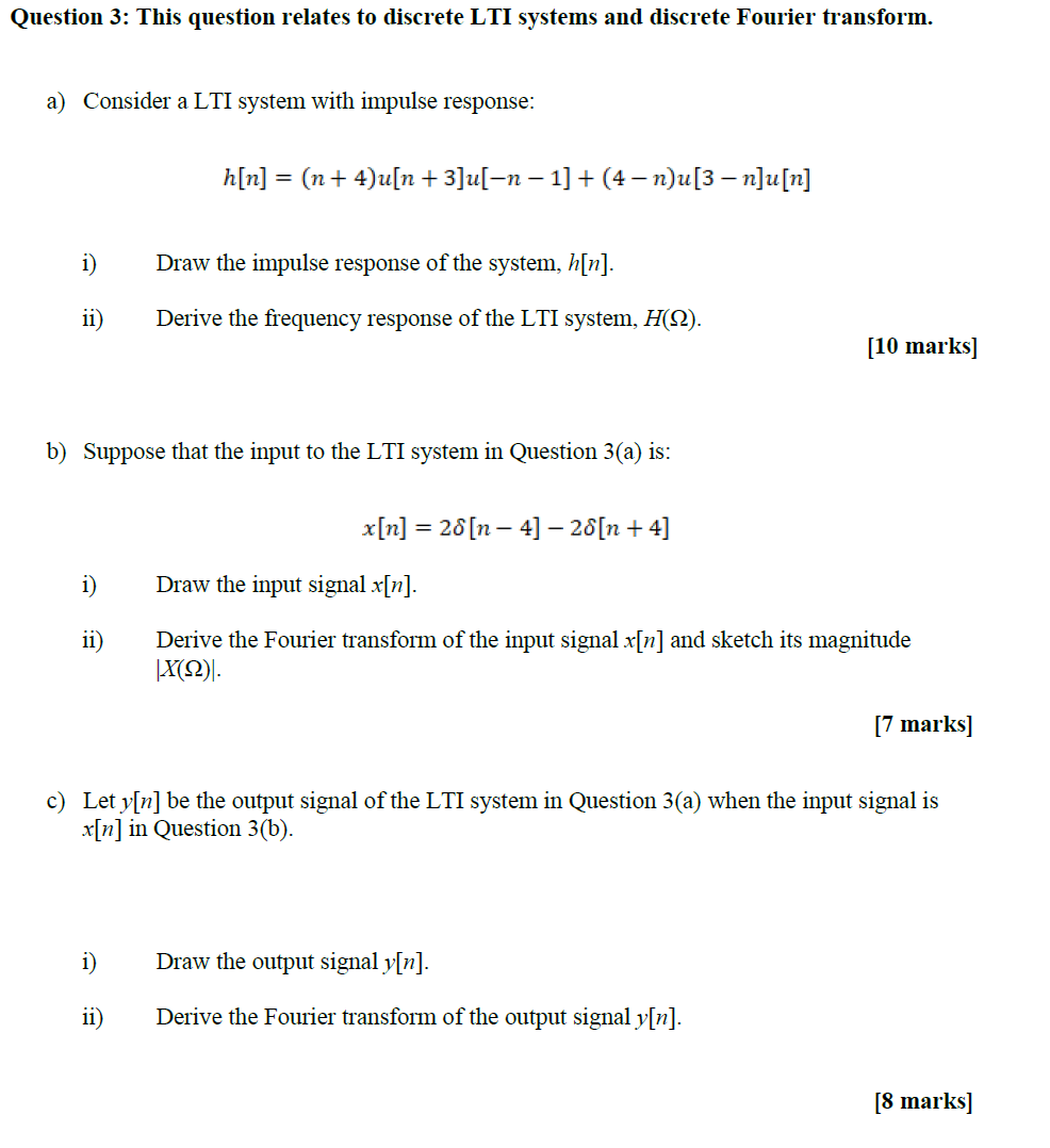 Solved Question 3 This Question Relates To Discrete Lti 